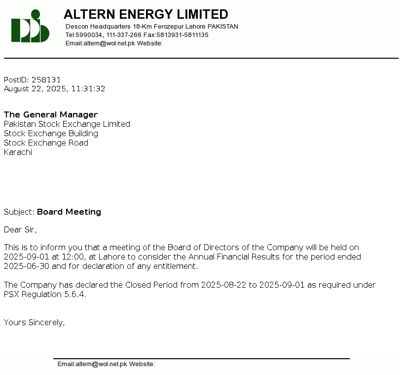 ALTN - Altern Energy Ltd. PSX Stock Snapshot | Fundamentals ,Technicals ...