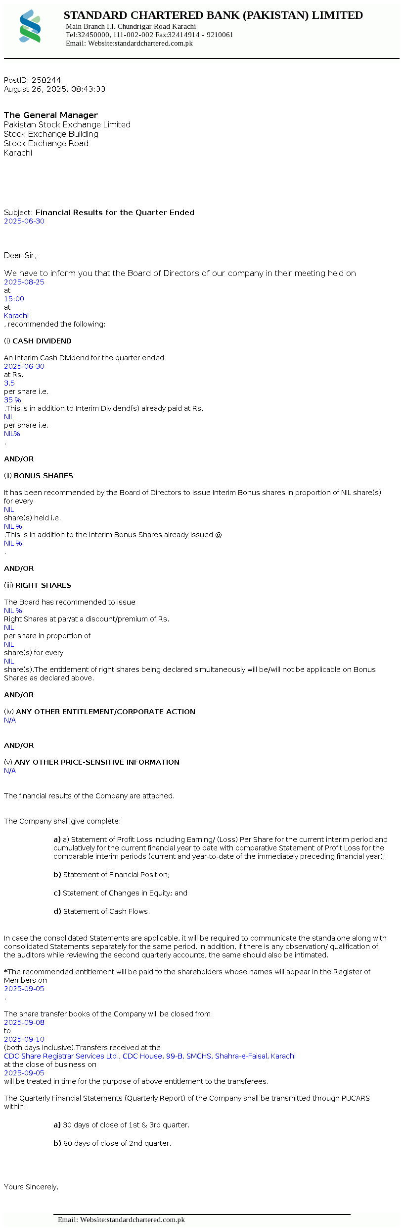 SCBPL - Standard Chartered Bank Pakistan Ltd. PSX Stock Snapshot ...