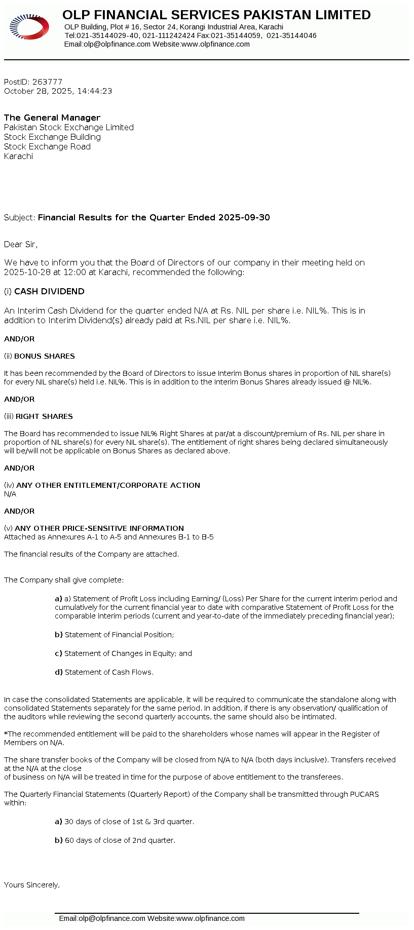 OLPL - OLP Financial Services Pakistan(Formerly ORIX Leas PSX Stock ...