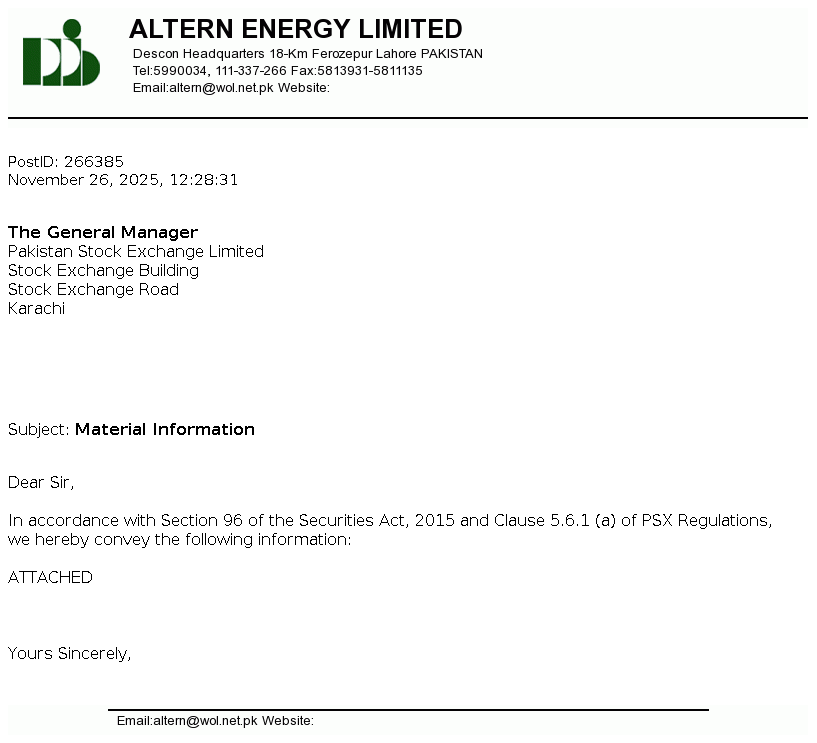 ALTN - Altern Energy Ltd. PSX Stock Snapshot | Fundamentals ,Technicals ...