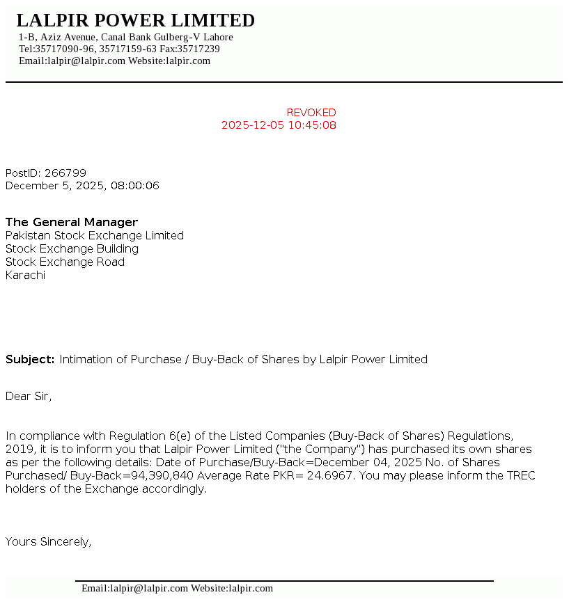 LPL - Lalpir Power Ltd. PSX Stock Snapshot | Fundamentals ,Technicals ...